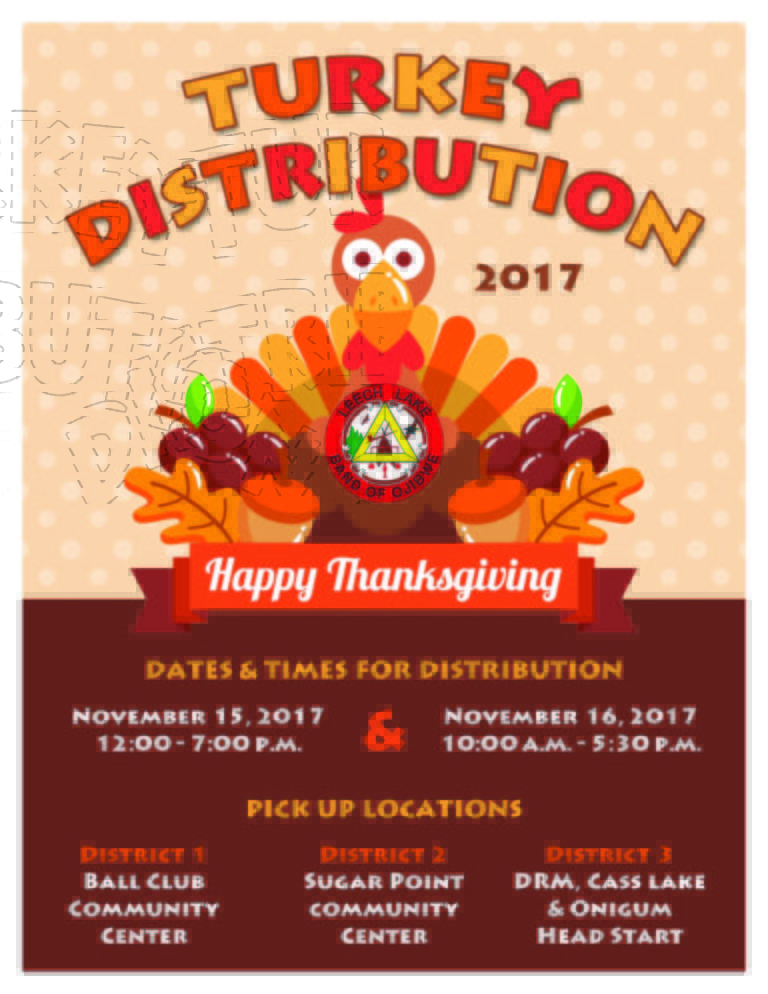 Details for 2017 Thanksgiving Turkey Distribution - Leech Lake News