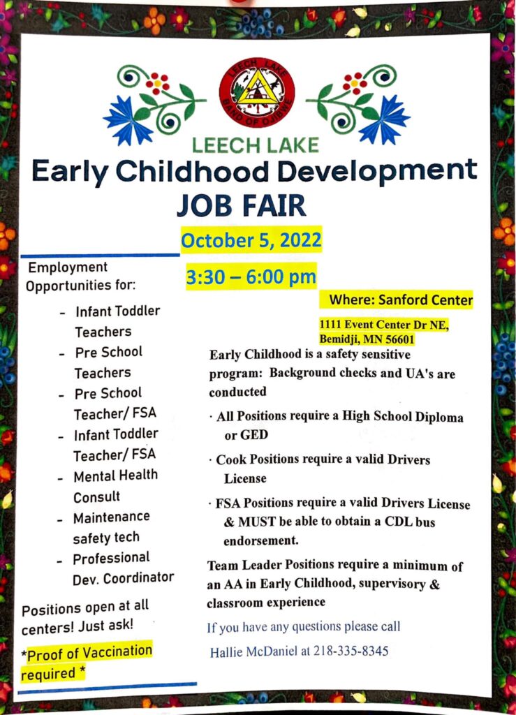 Early Childhood Job Fair - Leech Lake News