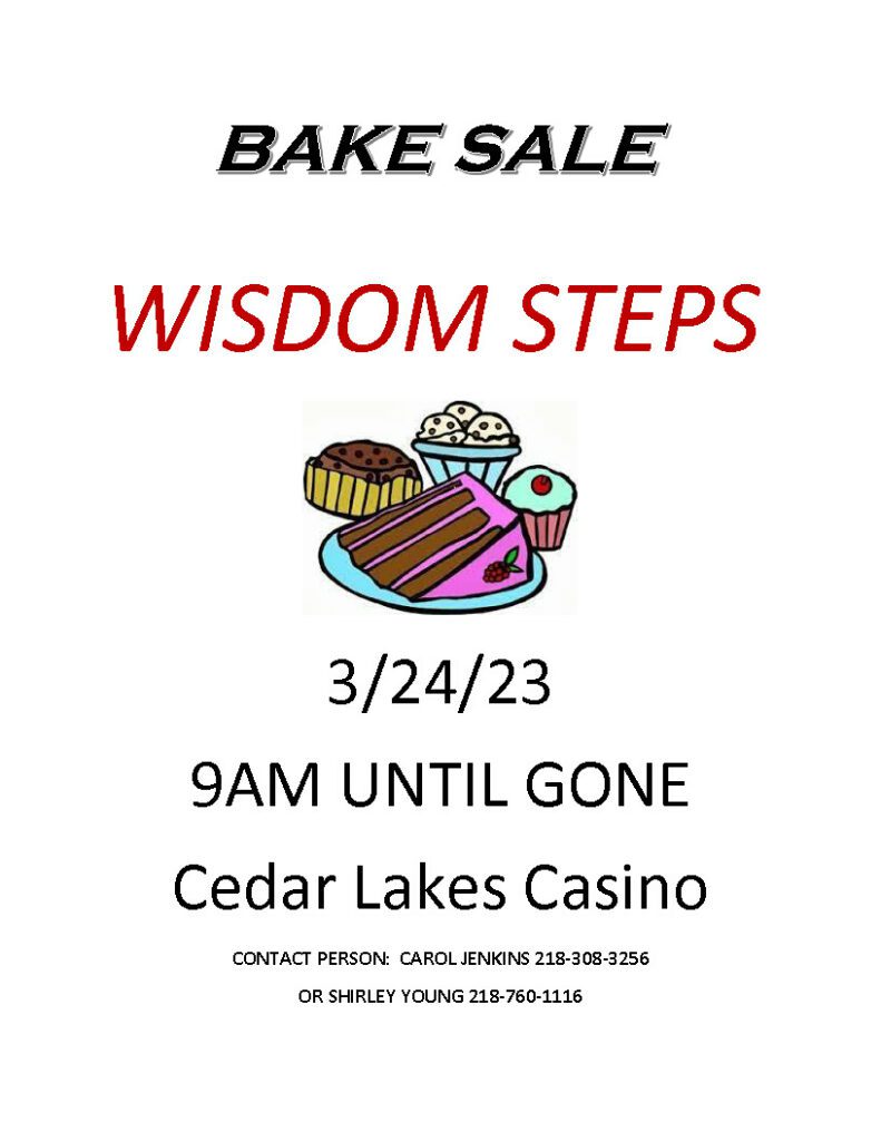 Wisdom Steps Bake Sale - Leech Lake News