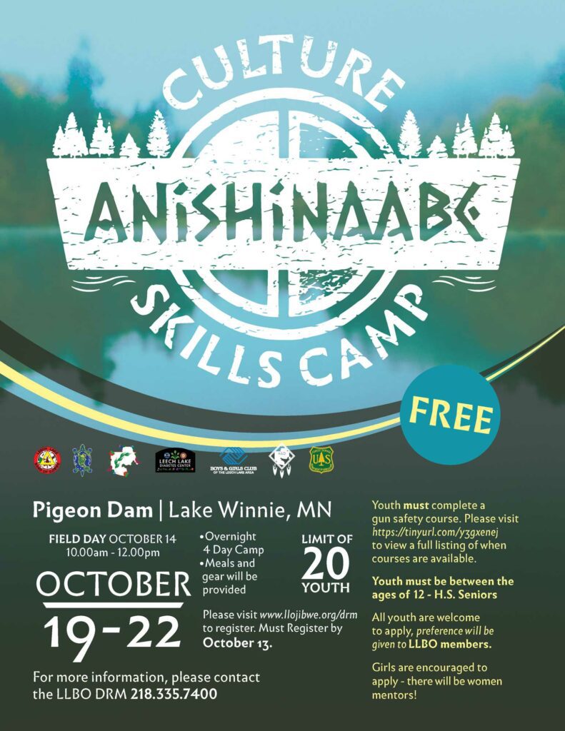Applications Open for 2023 Anishinaabe Culture Skills Camp - Leech Lake ...