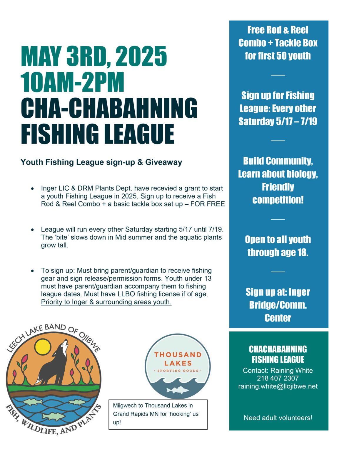 Leech Lake Band of Ojibwe Weekly Update – April 25th, 2025 - Leech Lake ...